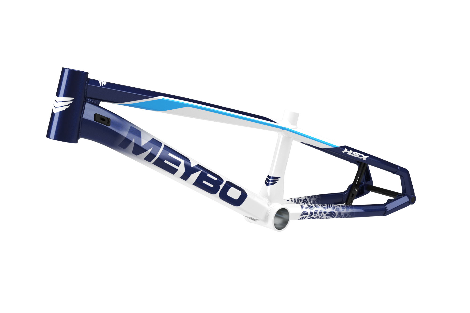 Meybo HSX Alloy BMX Race Frame 2025-White/Navy/Blue – MoJo BMX
